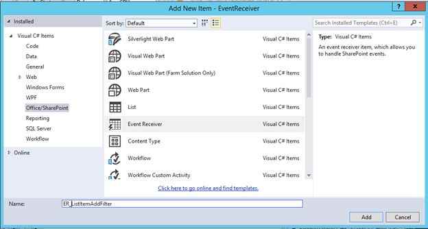 Custom List Event Receivers In Sharepoint 2013